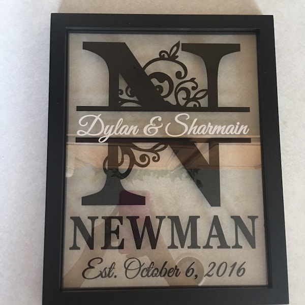 Personalized Floating Frame, Wedding Gift, Anniversary Gift, Rustic Gift, Couples Gift ...