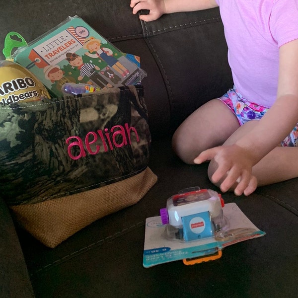 Personalized Camo Easter Basket, Embroidered Name Tote, Handmade Kids ...