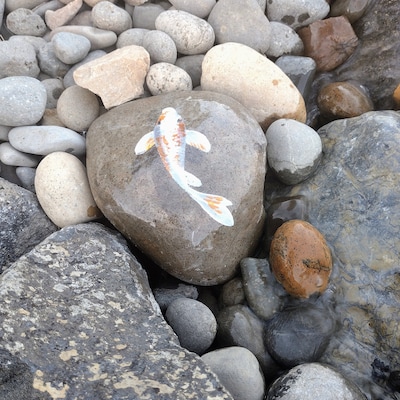 Koi Fish Painted Rocks Yard Decoration - Etsy