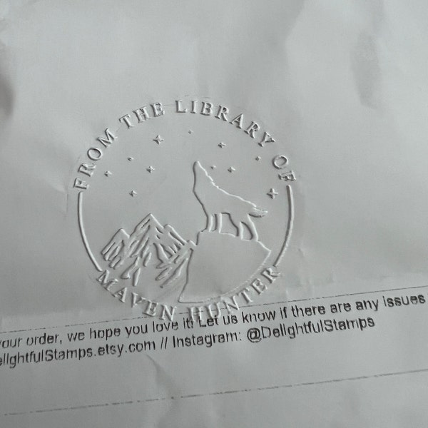 Wolf Book Embosser | Howling Wolf Library Stamp | Fantasy Book Stamp ...