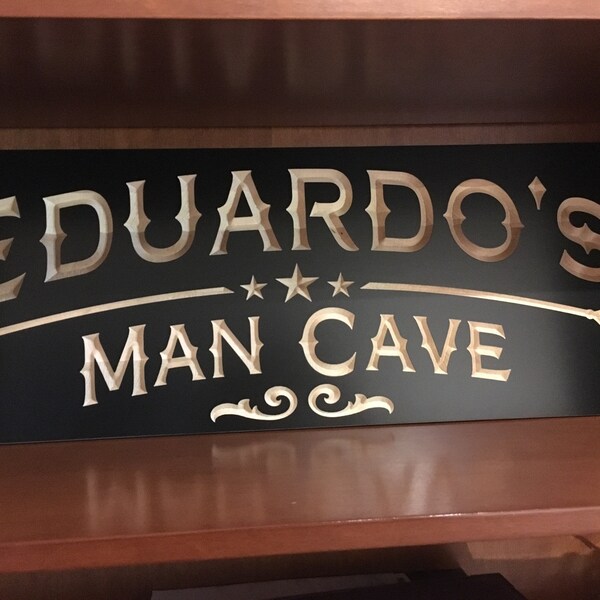Custom Man Cave Sign Guy Cave Sign Little Man Cave Sign Carved Wooden ...