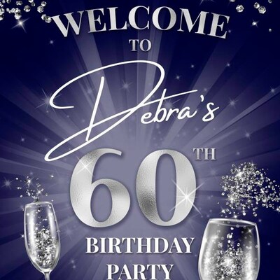 50th Birthday Welcome Sign With Photo, Any Age Birthday Poster ...