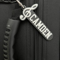Treble Clef Music Personalized Keychain / Keyring / Bag Tag / Name Tag ...