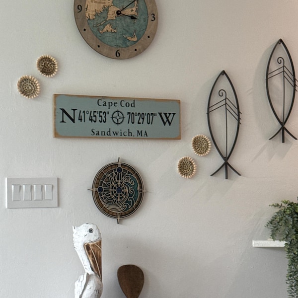 Wood Compass Sign | Laser Cut | Nautical Decor | Handmade - Etsy