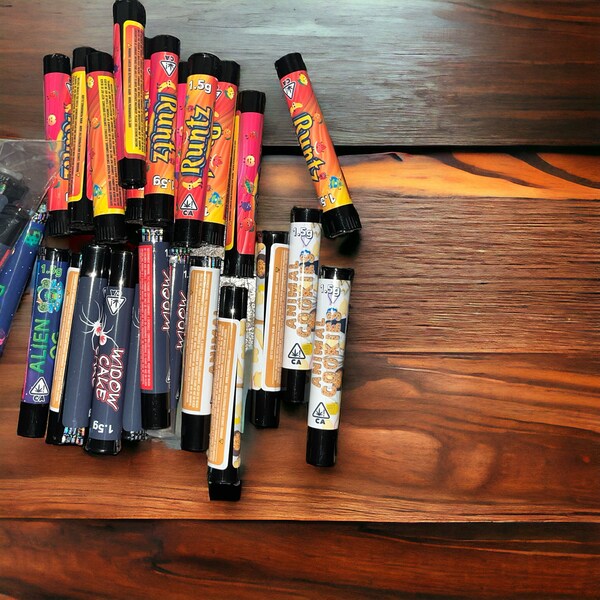 Strain Label Stickers for Plastic Pop Top Preroll Vials - 2.5" X 3.5 ...