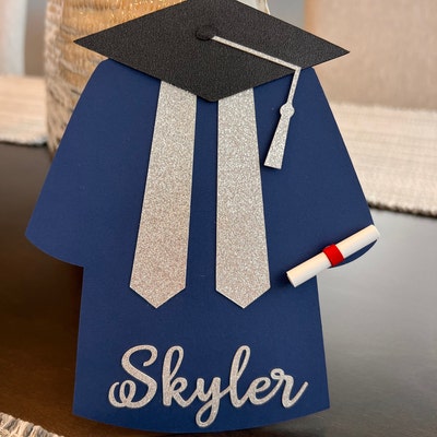 Graduation Gift Card Holder, DIY Graduation Card, Cap and Gown Svg ...