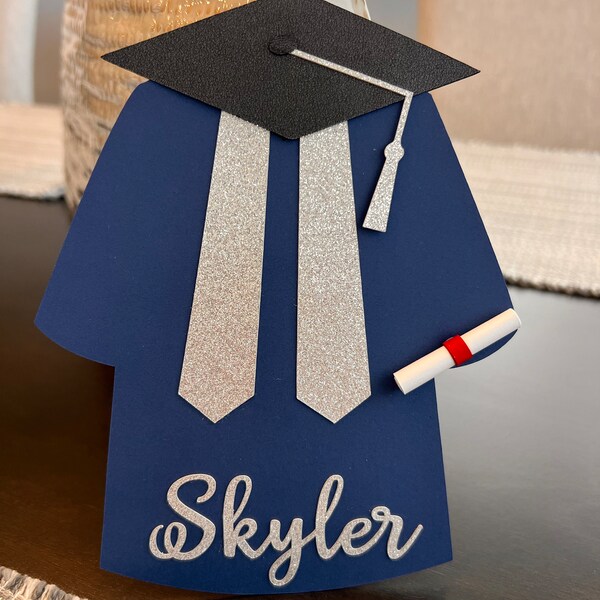 Graduation Gift Card Holder, DIY Graduation Card, Cap and Gown Svg ...