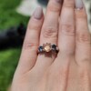Oregon Sunstone Ring red Pink Oregon Sunstone Ring Emerald Cut Oregon ...