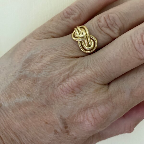 Double Infinity Knot Gold Ring, Unique Wedding Ring Unisex, Women ... Double Infinity Knot Gold Ring, Unique Wedding Ring Unisex, Women ...