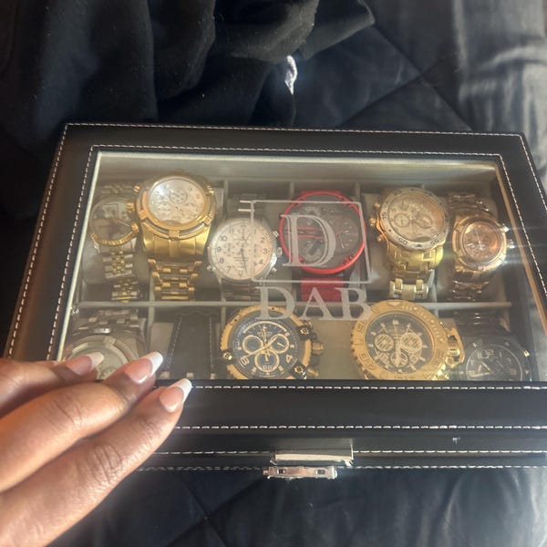 Engraved Leather Watch Box Father of the Groom Gift Usher Watch Storage ...