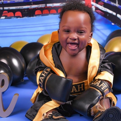 Personalized Baby Boxing Ensemble: Robe, Shorts, and Wearable Gloves - Etsy