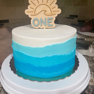 Wave Cake Topper, Beach Themed Cake Topper, Surf Themed Birthday First ...