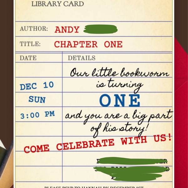 Editable BOOK CLUB Invitation Template, Vintage Library Card Invite ...