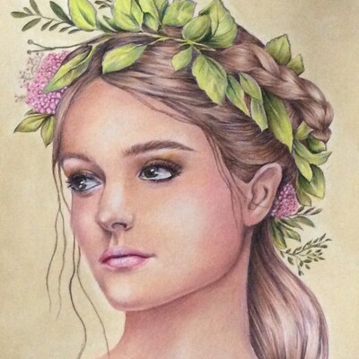 Cute Clown Girl Premium Coloring Page, Grayscale Coloring Page, Digital ...