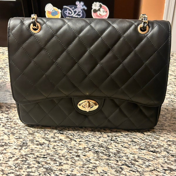 Classic Style XL DIAMONDS Genuine Leather Shoulder Bag, Quilted Elegant ...
