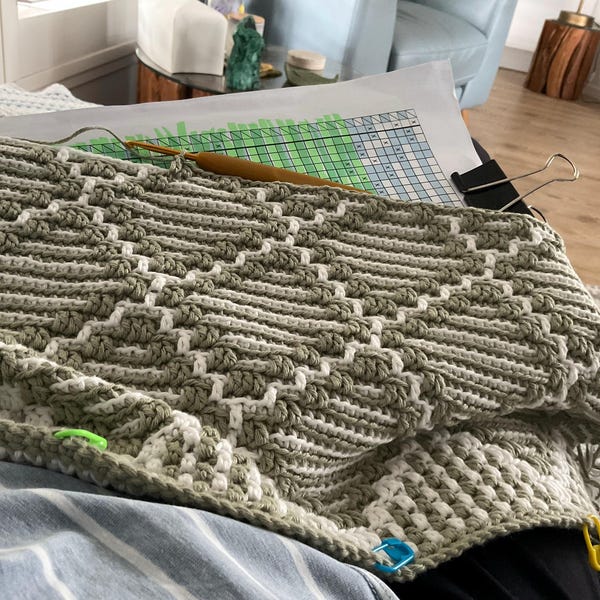 Crochet Pattern Ladder of Life Scarf, Diamond, Crocheted Scarf, Pattern ...