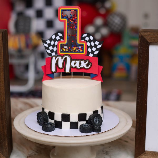 Two Fast . Race Car Inspired Cake Topper . Race Car Theme Party . Speed ...