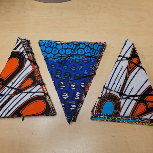 50 5" Fabric TRIANGLES African No Duplicates Ethnic Ankara Quilting ...