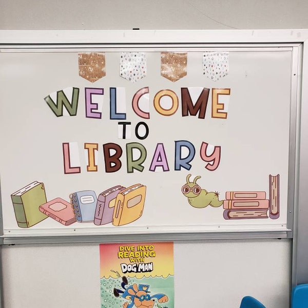 Reading or Library Bulletin Board Kit, Groovy Classroom Door Decoration ...