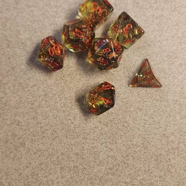 Shadowy Forest Dnd Dice Set, Polyhedral Dice, D&D Dice, Dungeons and ...