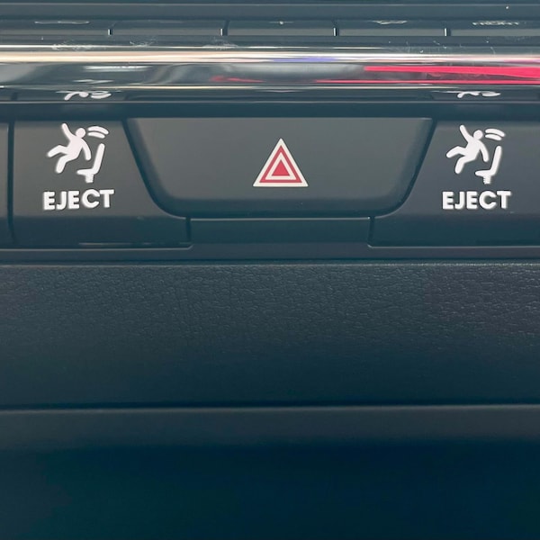 Eject Button Decal for Blank Car Buttons, Funny Car Accessories for Men ...