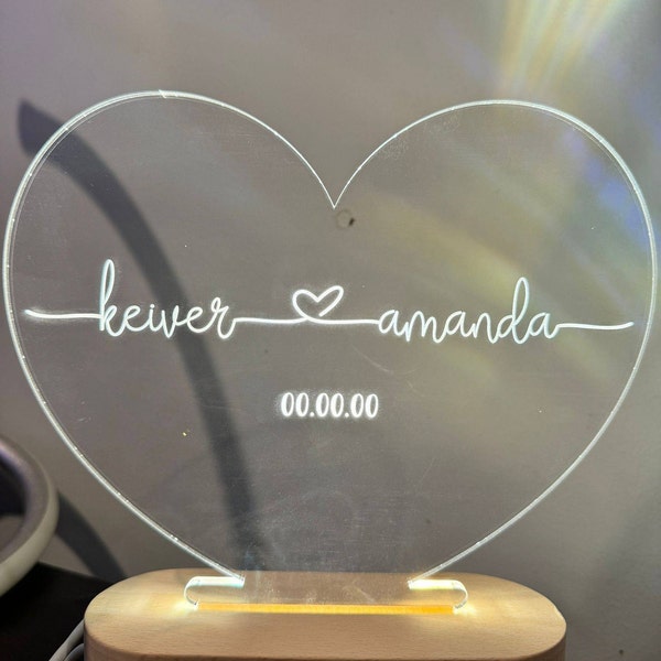 Garden and Floral LED Photo Frame Lamp Personalized Light-up Name Sign ...