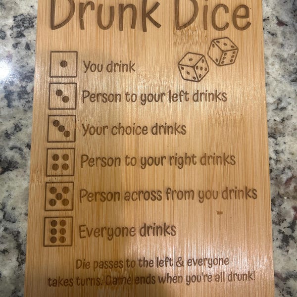 Drunk Dice Game Laser Cut SVG File, Party Dice Game Design, Digital ...