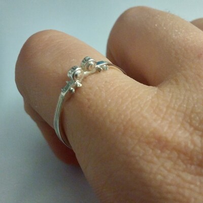 Sterling Silver Violin Ring - Etsy