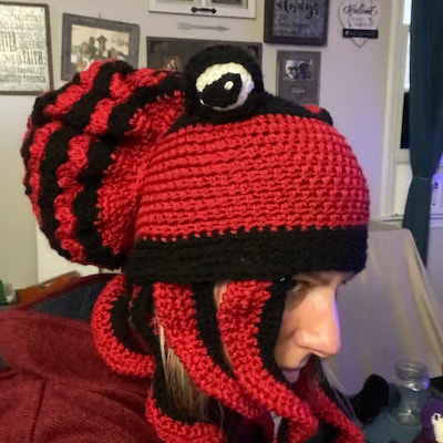 Pattern Only Crochet Octopus Hat: Cap Knit Beanie Cartoon Cute Plush ...