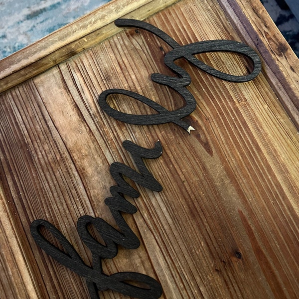 Family Word Cut Out, Laser Cut, Wood Words, Wood Cut Word, Wall Word ...