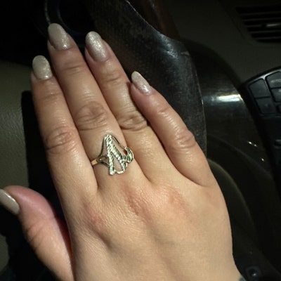 10k Gold Bubble Initial Letter Ring, Nugget Initials, Nugget Letter Ring, Yellow Gold Initial ...