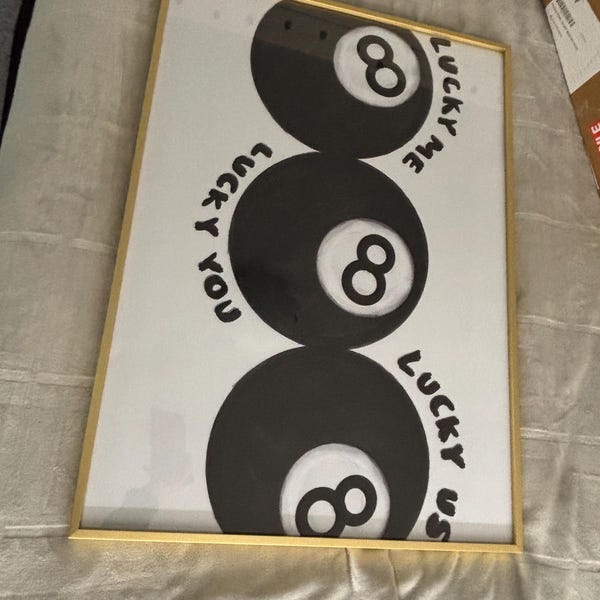 Lucky 8-ball Print: Retro Billiards Wall Art (digital Download) - Etsy
