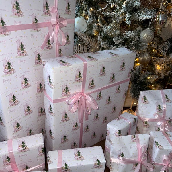 Personalised Birthday Gift Wrap, Teddy Bear Gift Wrapping Paper ...