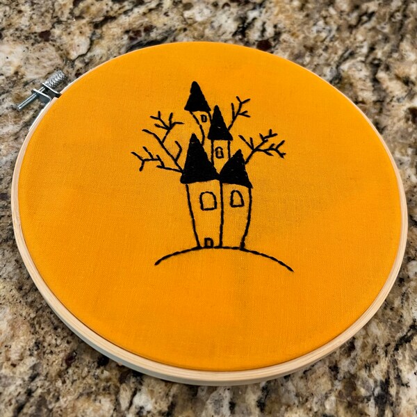 Halloween Haunted House Embroidery Digital PDF Pattern - Spooky Easy ...