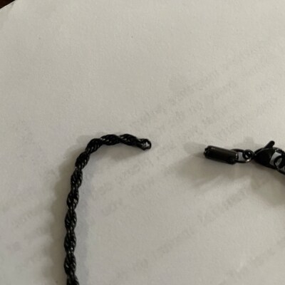 Black Rope Chain Necklace Minimalist Black Necklace Rope Chain Necklace ...
