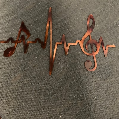 EKG Line Music Notes Treble Clef Heartbeat Sinus Rhythm Indoor or ...