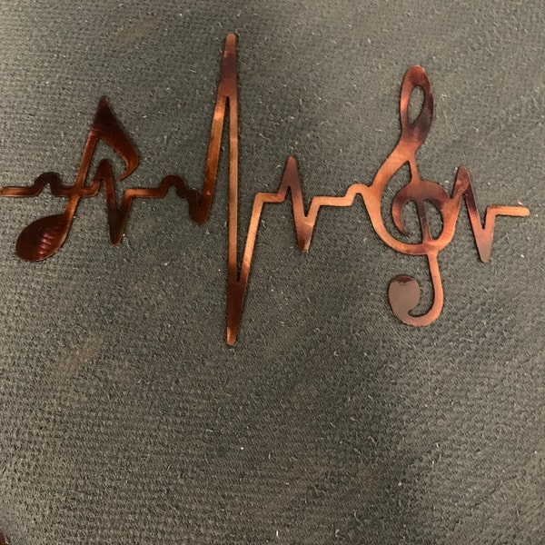 EKG Line Music Notes Treble Clef Heartbeat Sinus Rhythm Indoor Outdoor ...