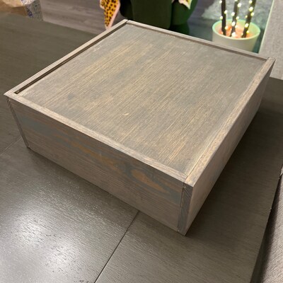 Small Square Wooden Gift Box / Wood Box With Sliding Lid - Etsy