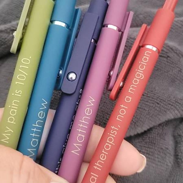 Physical Therapist Personalized Pens｜5 Custom Laser Engraved Soft Touch ...