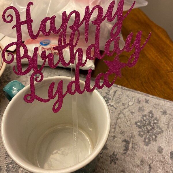 Personalized Happy Birthday Cake Topper Personalized With Any Text Any ...