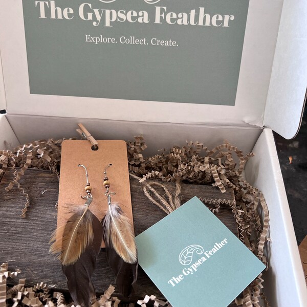 Boho Handmade Cruelty Free Feather Necklace Tiger Eye and Teal - Etsy