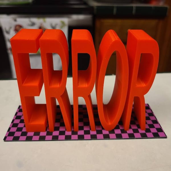 GMOD Source Error Prop | 3D Printed Garry's Mod Developer Error Replica ...