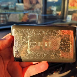 Personalized Golden 120s Cigarette Case Double Sided With Scroll Design ...