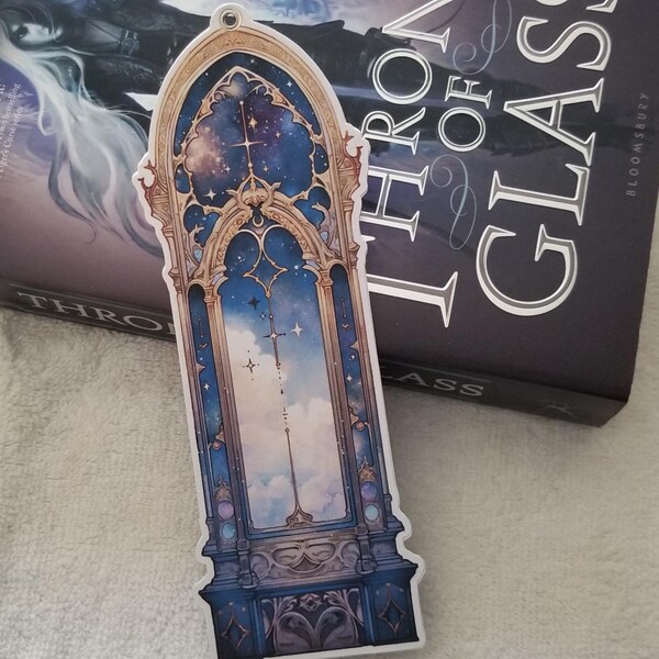 Gothic Starry Night Arch Window Bookmark, Tassel Included, Thick High ...