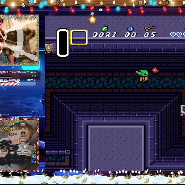 Twitch Frames Classic Christmas OBS Overlay Canva Template Webcam ...