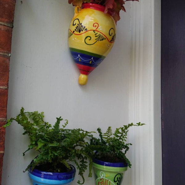 Spanish Glazed Terracotta Wall Planters 21 Cm X 18 Cm in a Wide Range ...