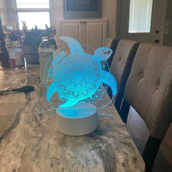 Personalized Sea Turtle Night Light, Sea Turtle Decor, Sea Turtle Art ...