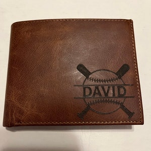 Baseball Wallet, Personalized Leather Wallet for Boys, Custom Wallet ...