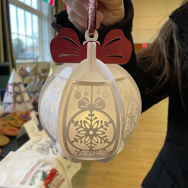 Pack 5 Hanging Christmas Ball Template - Christmas Ball SVG - DIY ...