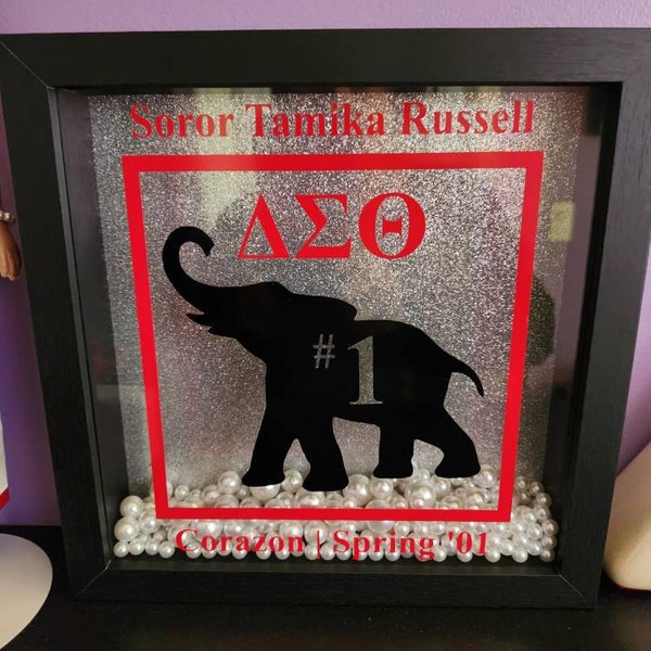The **ORIGINAL** Personalized Elephant Shadow Box - Delta Sigma Theta ...